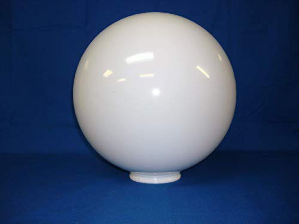 10 Inch White Acrylic Lamp Post Globes with 3.91 Inch Solid Flange ...