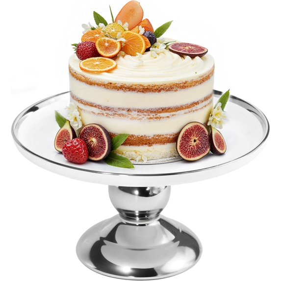 10 Inch White Cake Stand, Elegant Wedding Cake Pedestal Stand for Party ...
