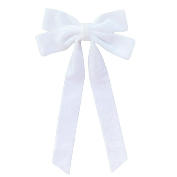 10 Inch White Velvet Bows for Christmas Tree Decorations, White Velvet ...