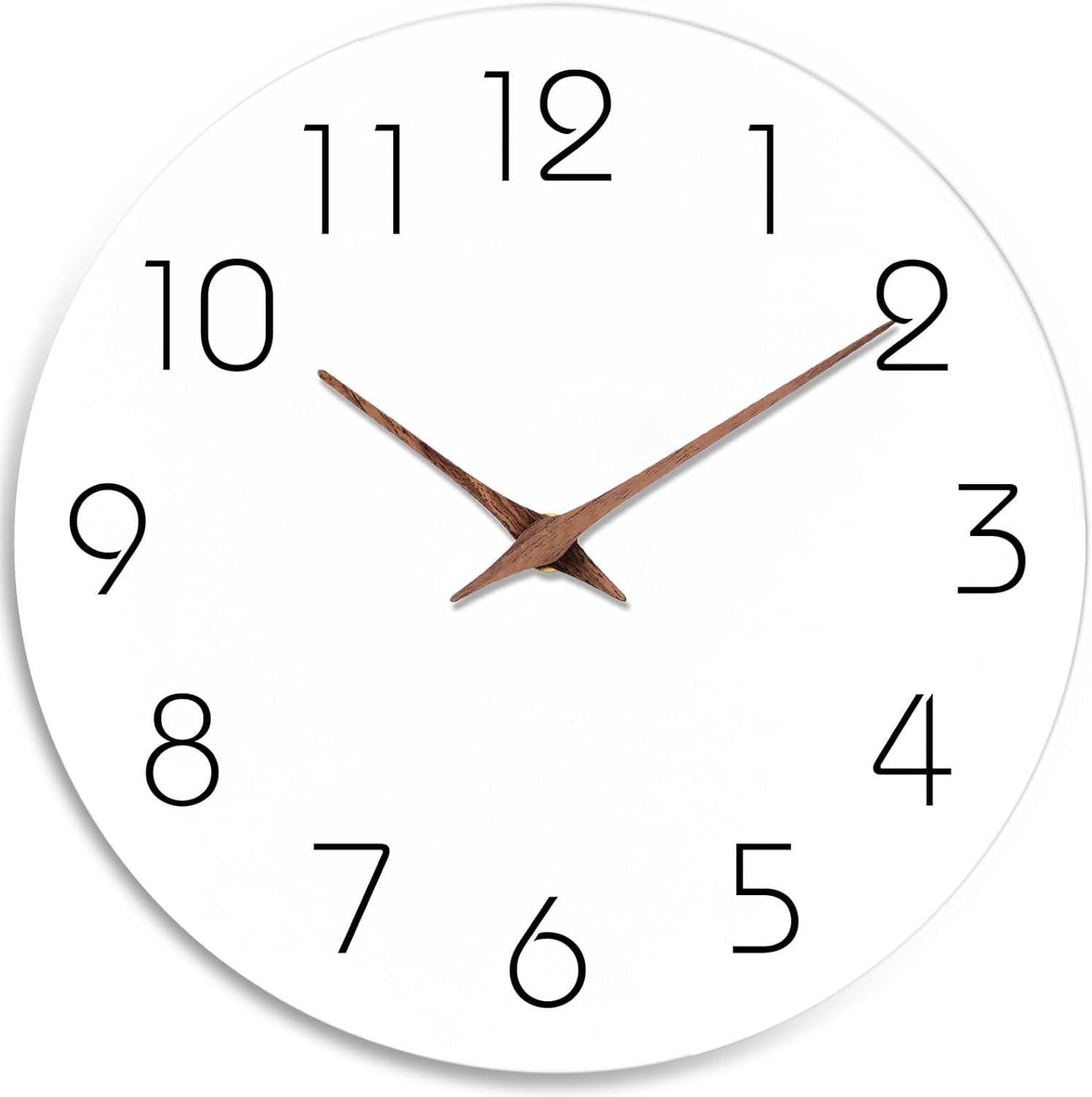 10 Inch White Wall Clock Battery Operated Silent Non Ticking Modern ...