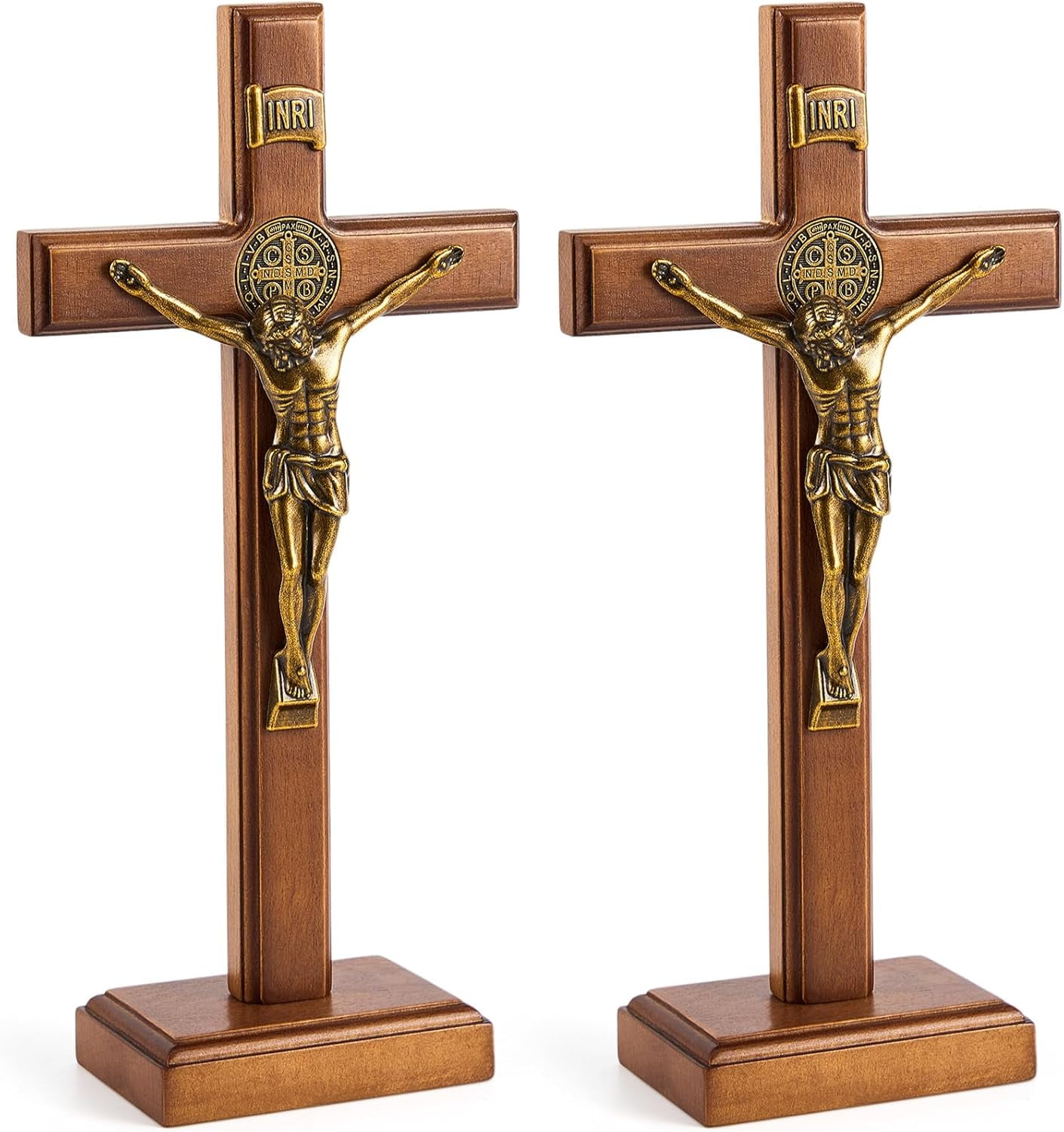 10 Inch Wood Cross Crucifix Wall and Table Catholic Wooden Crosses ...