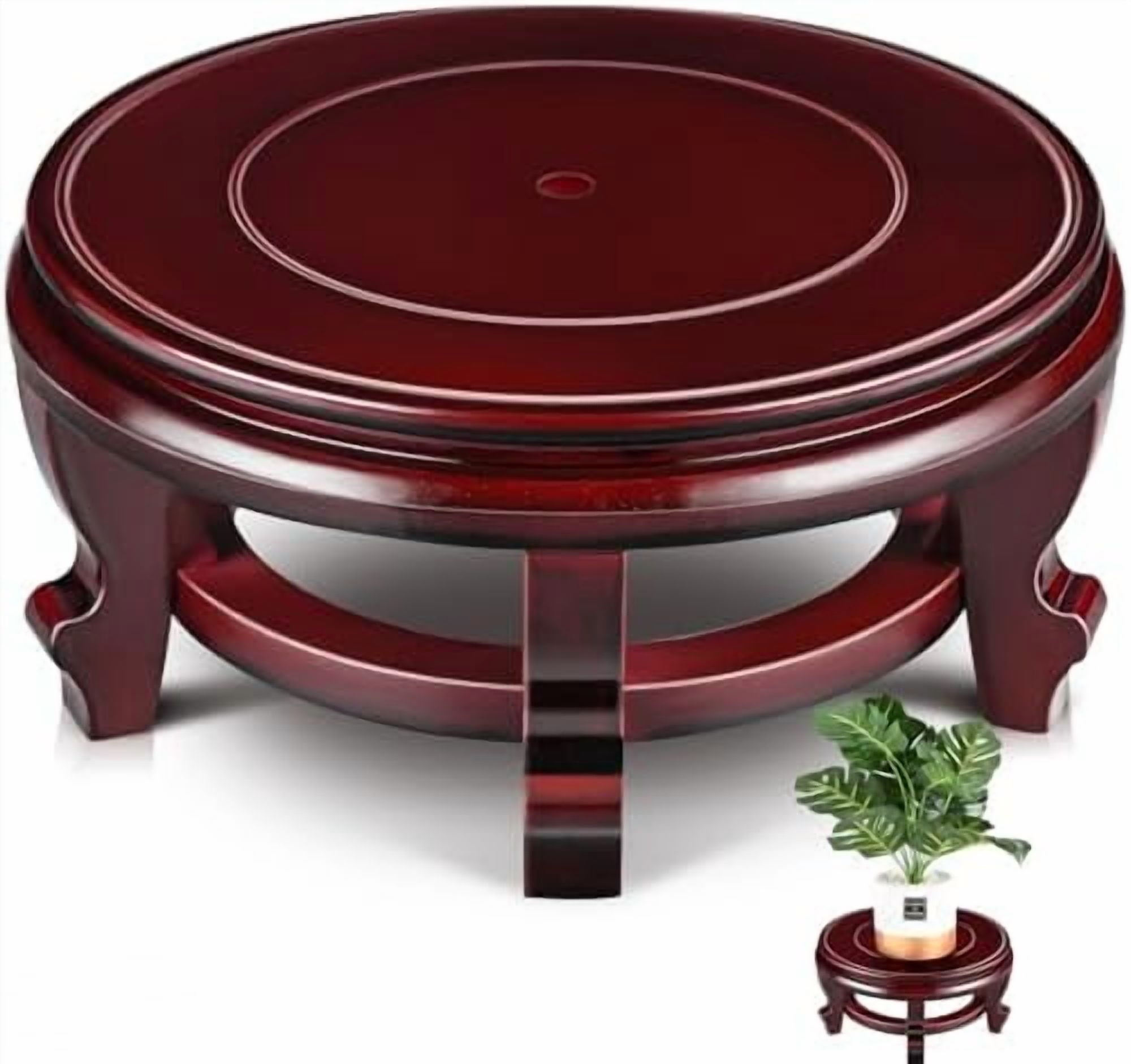 10 Inch Wooden Plant Stand Indoor Flower Pot Base Vase Display Shelf ...