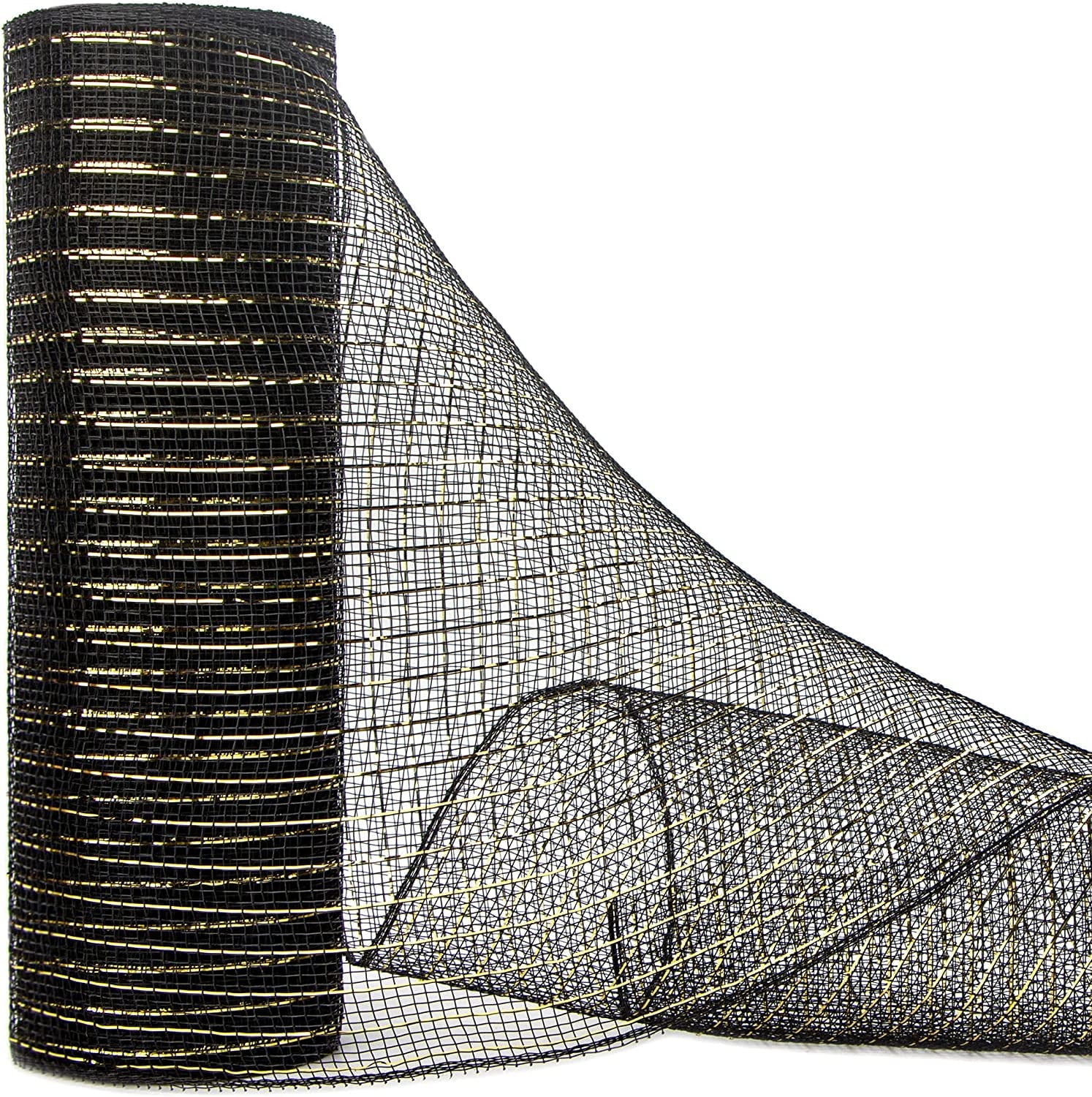 10 Inch x 30 Feet Decor Mesh Ribbon with Metallic Foil， Deco Mesh ...