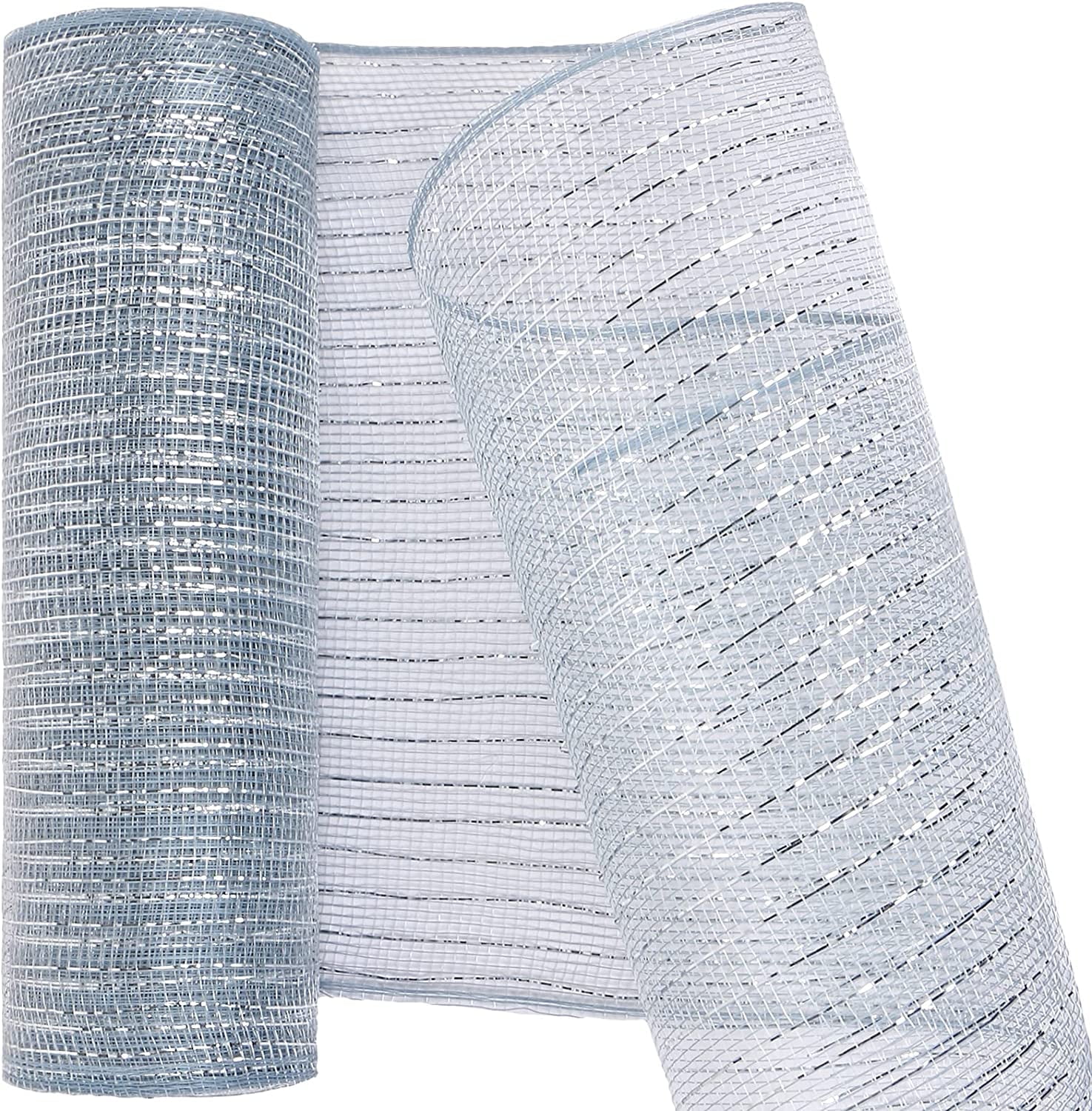 10 Inch x 30 Feet Decor Mesh Ribbon with Metallic Foil， Deco Mesh ...