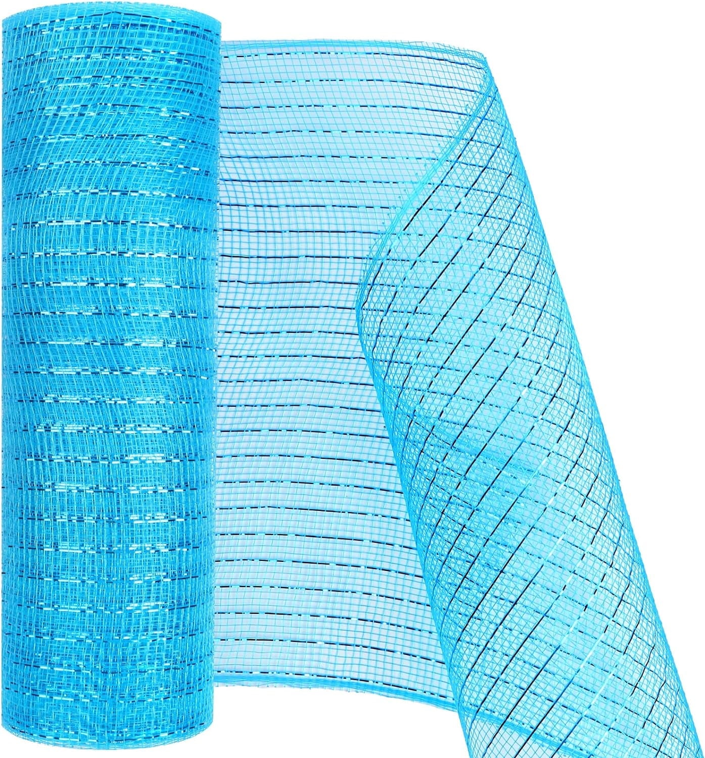 10 Inch x 30 Feet Decor Mesh Ribbon with Metallic Foil， Deco Mesh ...