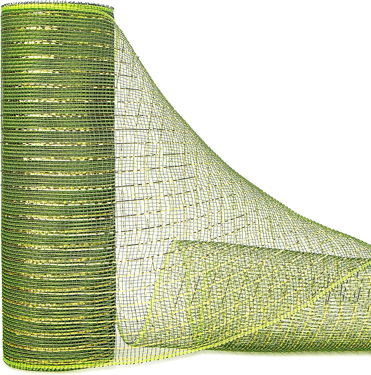 10 Inch x 30 Feet Decor Mesh Ribbon with Metallic Foil， Deco Mesh ...