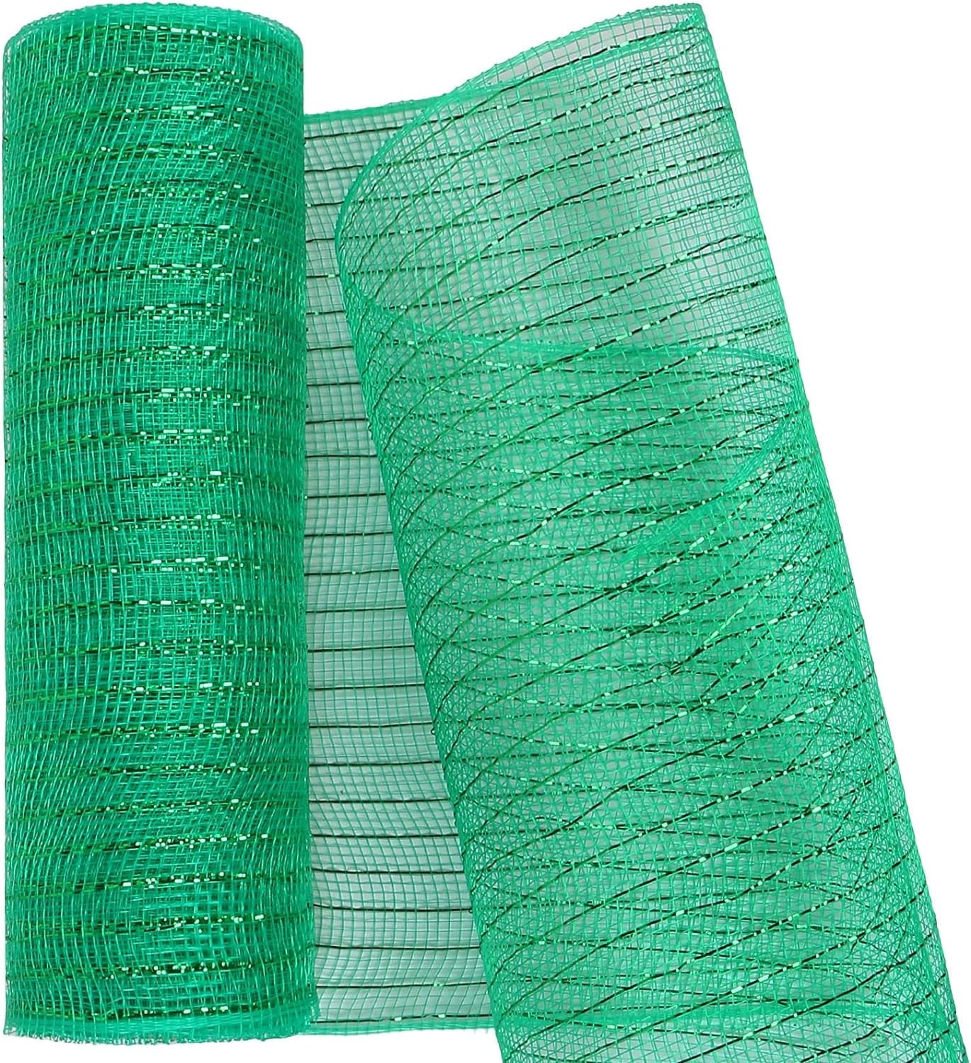 10 Inch x 30 Feet Decor Mesh Ribbon with Metallic Foil， Deco Mesh ...