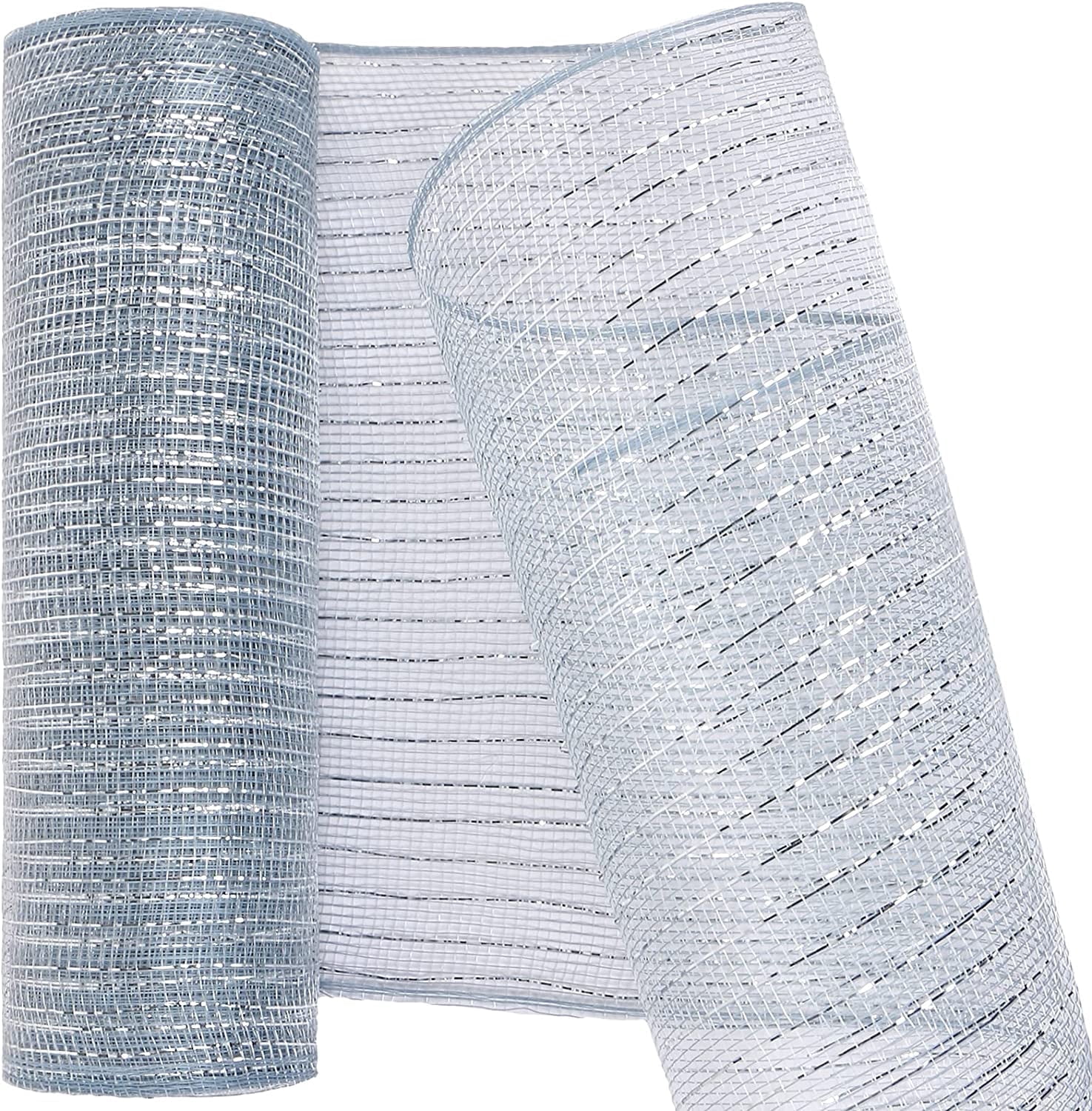 10 Inch x 30 Feet Decor Mesh Ribbon with Metallic Foil， Deco Mesh ...