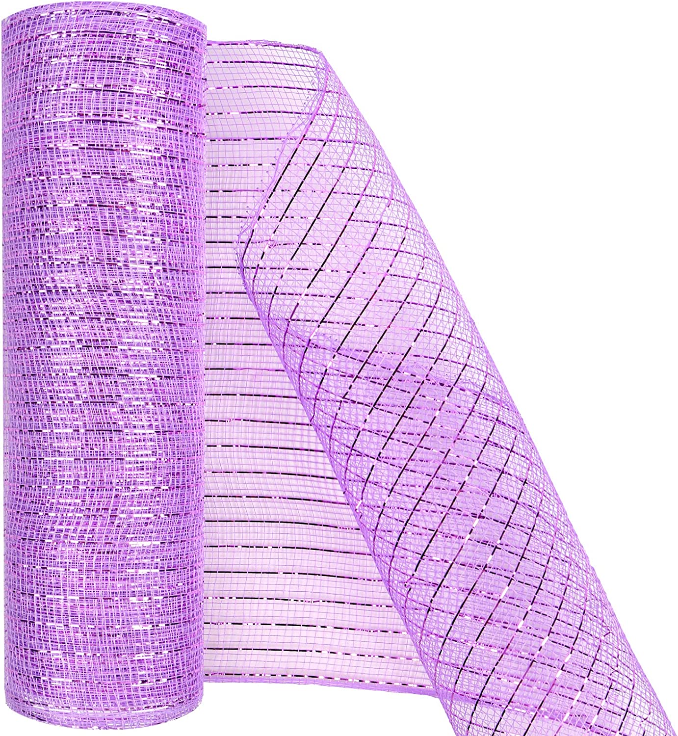 10 Inch x 30 Feet Decor Mesh Ribbon with Metallic Foil， Deco Mesh ...