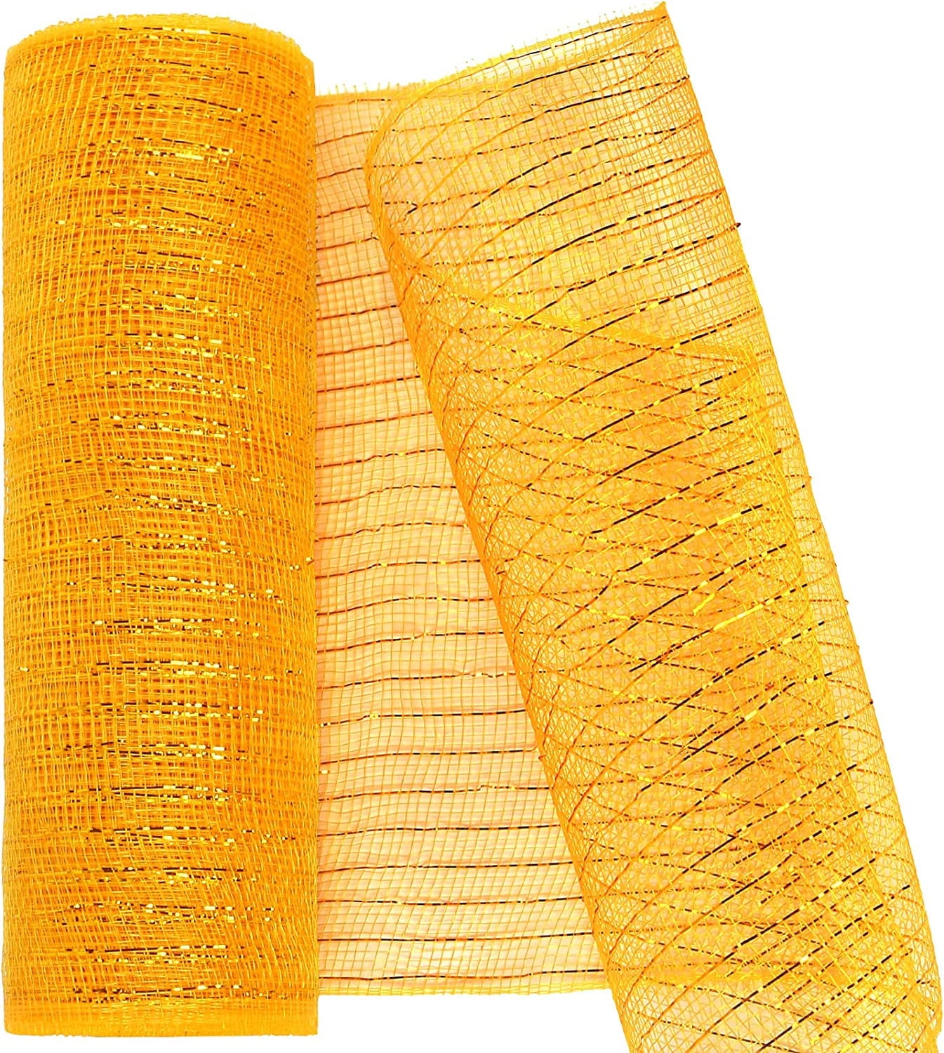 10 Inch x 30 Feet Decor Mesh Ribbon with Metallic Foil， Deco Mesh ...
