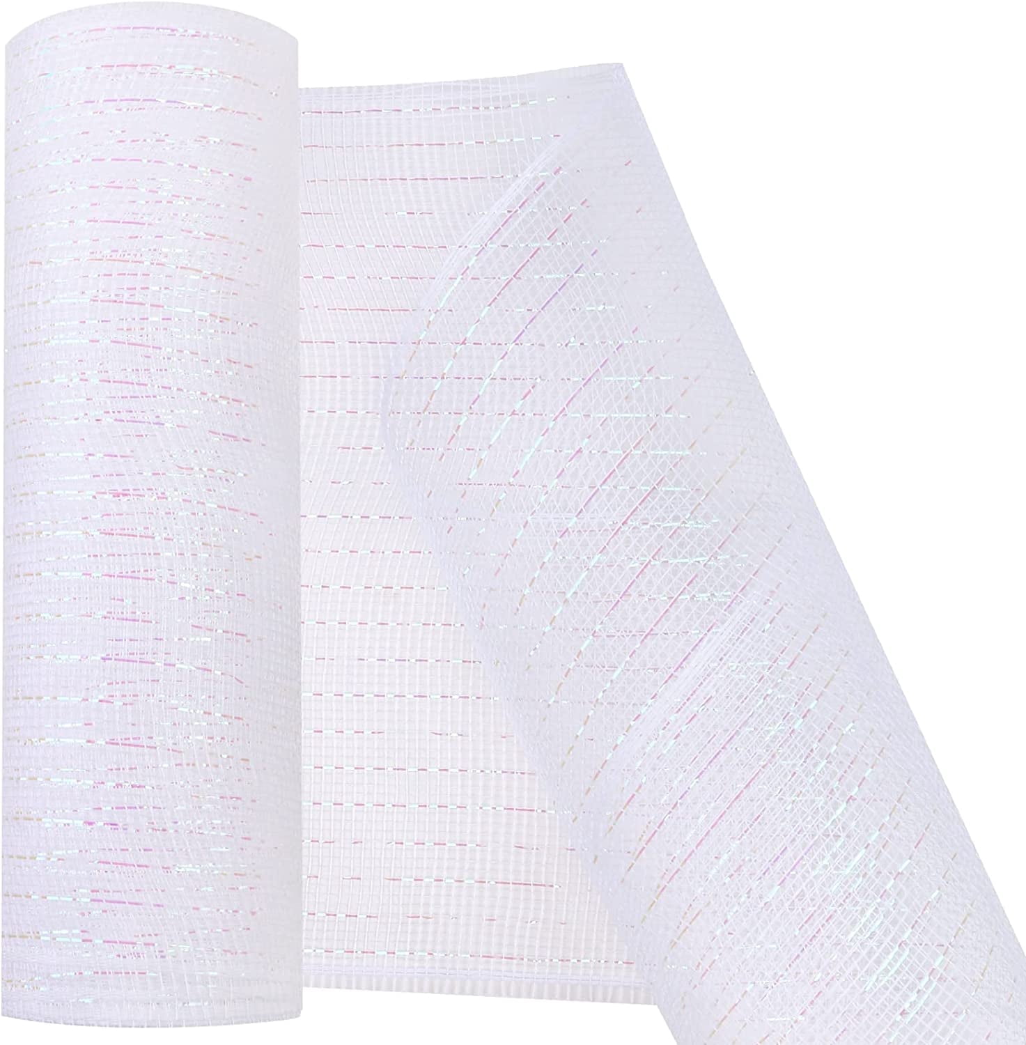 10 Inch x 30 Feet Decor Mesh Ribbon with Metallic Foil， Deco Mesh ...