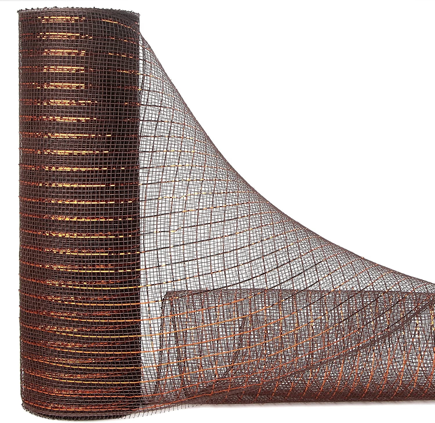 10 Inch x 30 Feet Decor Mesh Ribbon with Metallic Foil， Deco Mesh ...