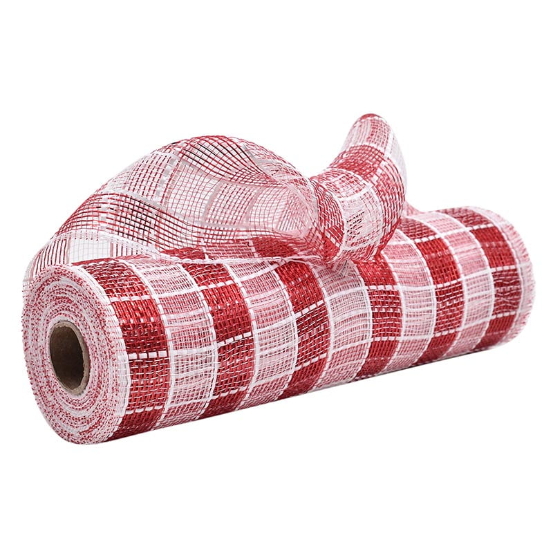 10 Inch x 30 Feet Decorating Mesh Ribbon with Metallic Foil for Wreaths ...