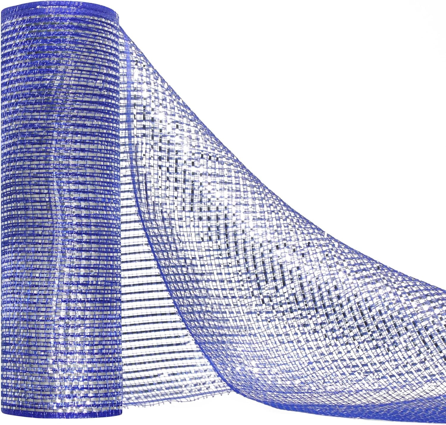 10 Inch x30 Feet, Blue More Width Metallic Foil Mesh Fabric, Patriotic ...