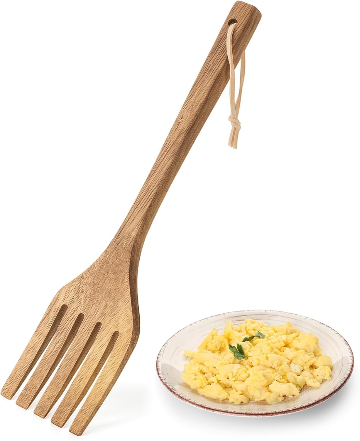 10 Inches Acacia Wooden Forks for Cooking Kitchen Baking Tool Five ...