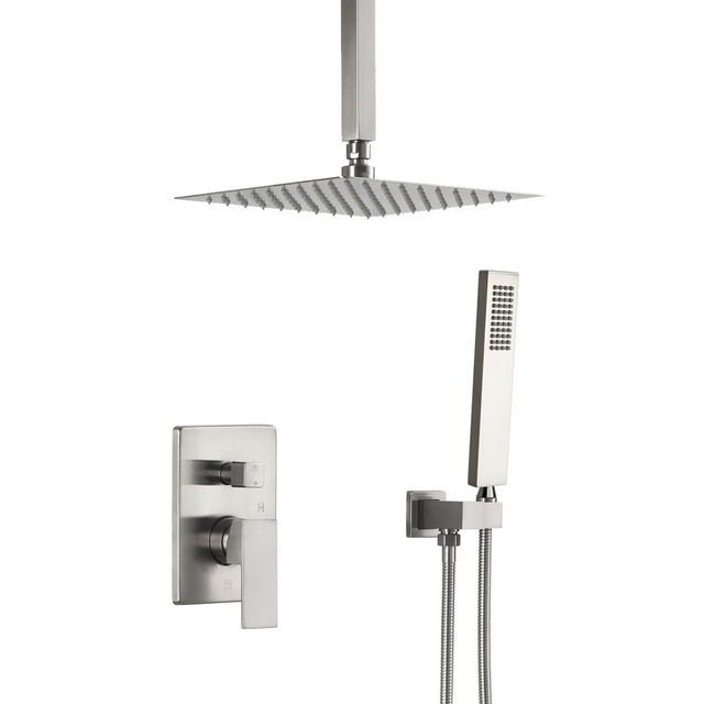 10 Inches Brass Bathroom Shower System Luxury Rain Mixer Shower Combo