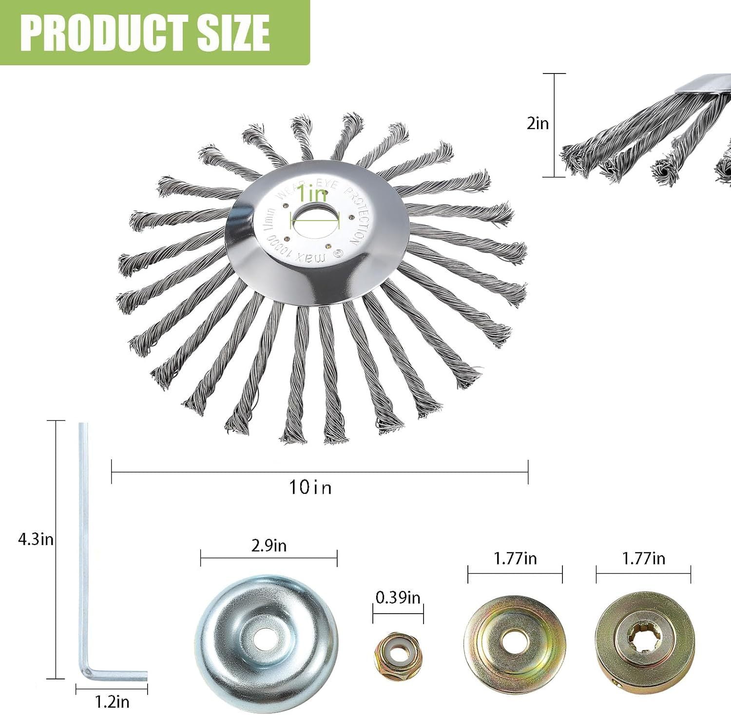 10 Inches Steel Wire Wheel Brush Weed Trimmer Head, Weed Brush Blade ...
