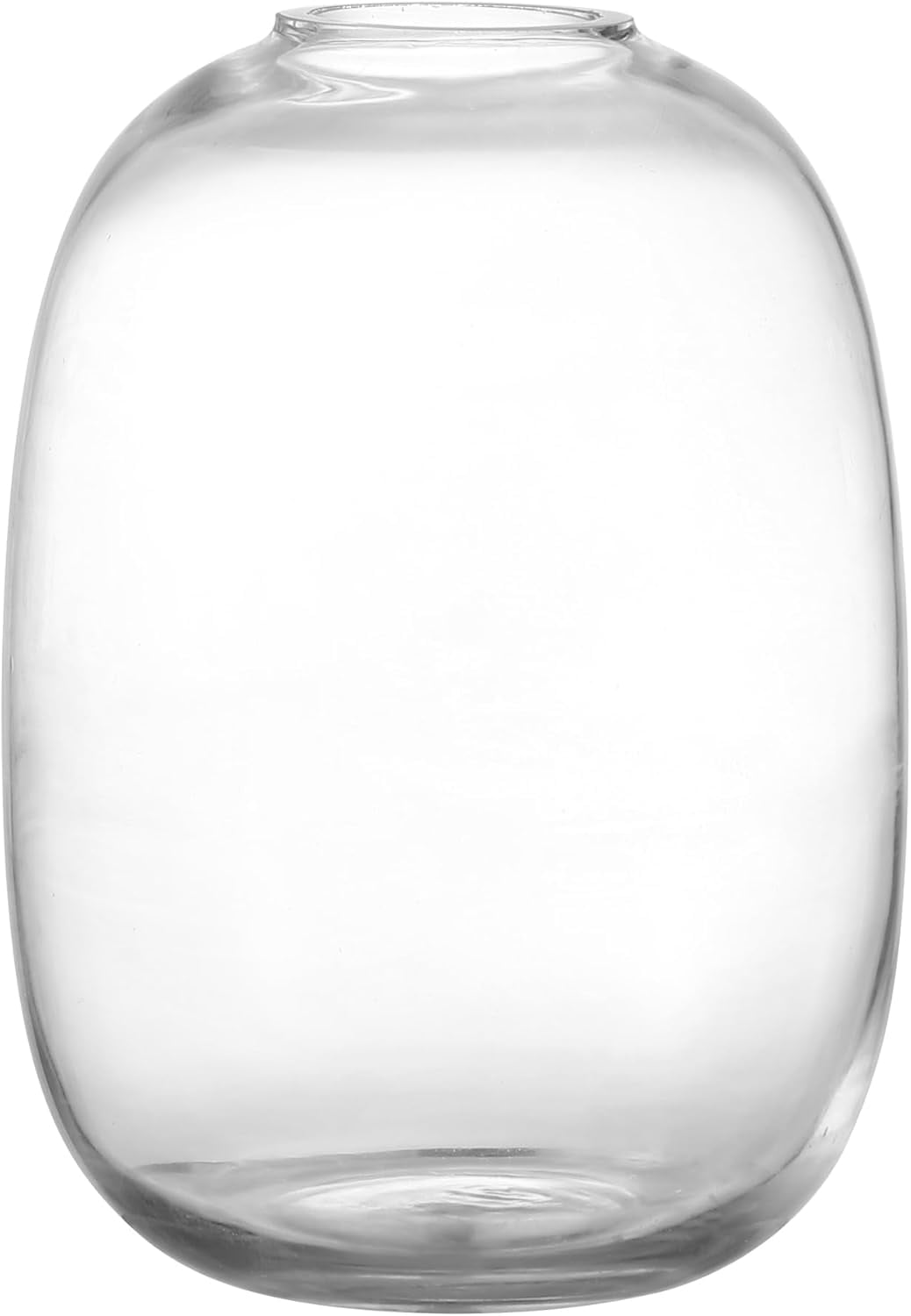 10 Inches Tall Large Clear Glass Vase for Flower, Round Modern Glass ...