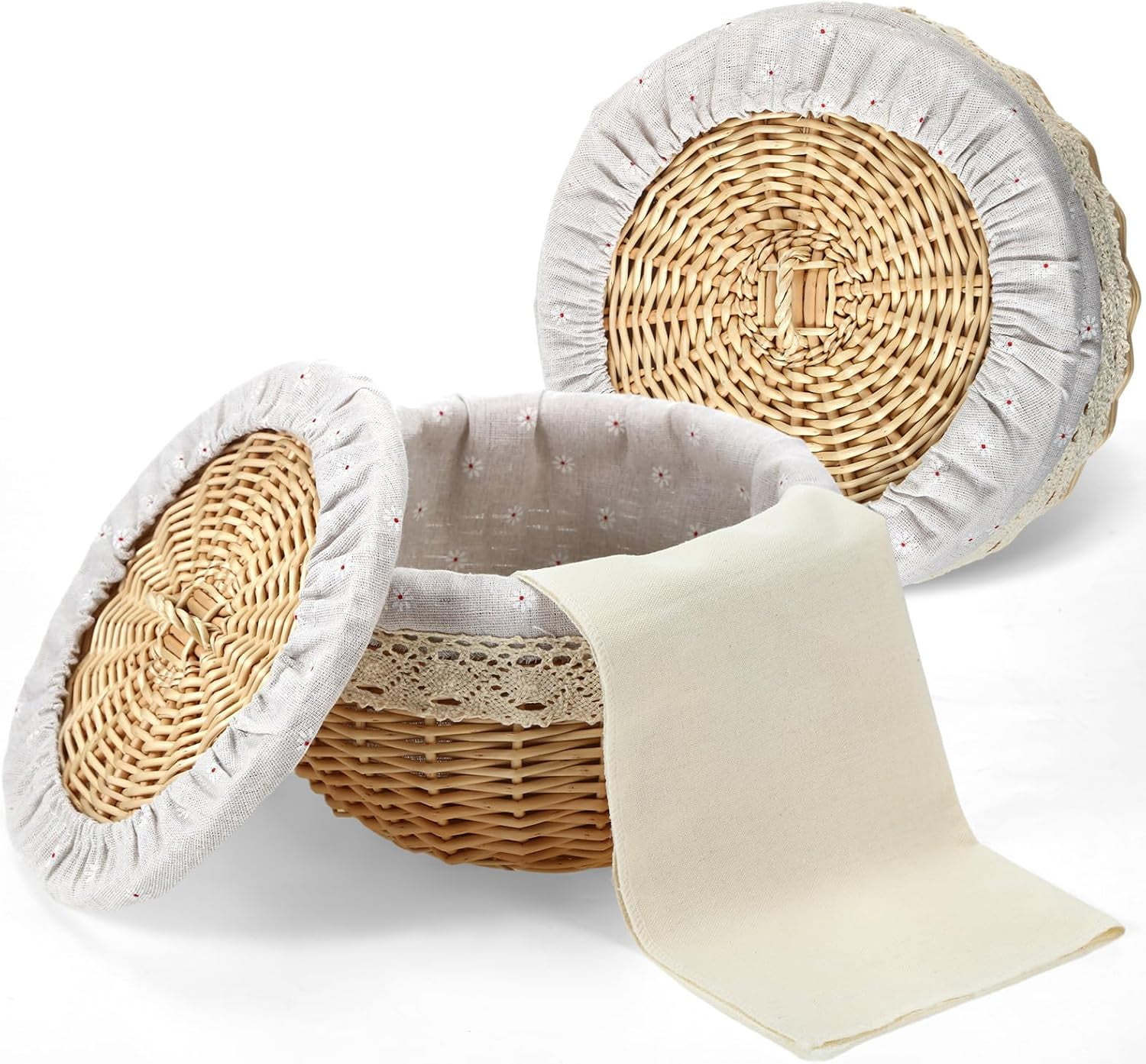 10 Inches Tortilla Warmer 2 Cotton Towel Cloth Handcrafted Rattan ...