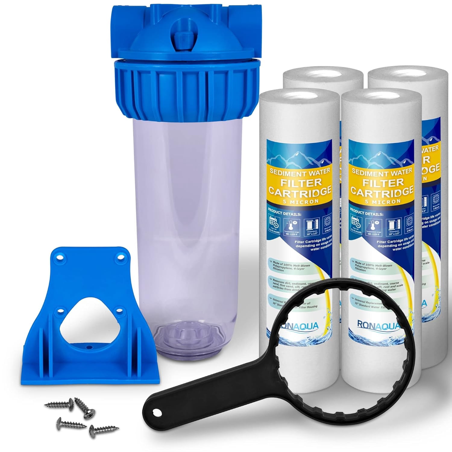 10 Inches Transparent Standard Whole House Water Filter System with ...