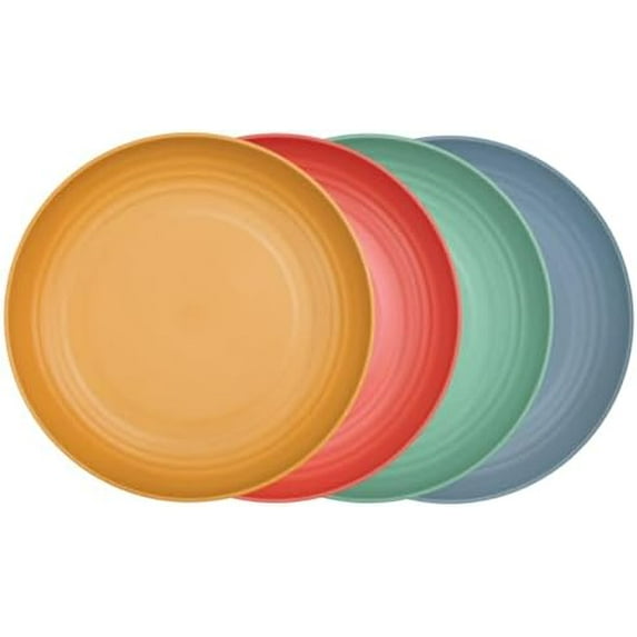 10 Inches Unbreakable Wheat Straw Plates - Reusable Plate Dinner Set ...