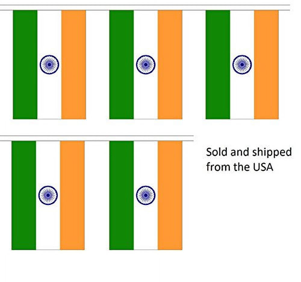 10' India String Flag Party Bunting Has 10 Indian 6"x9" Polyester ...