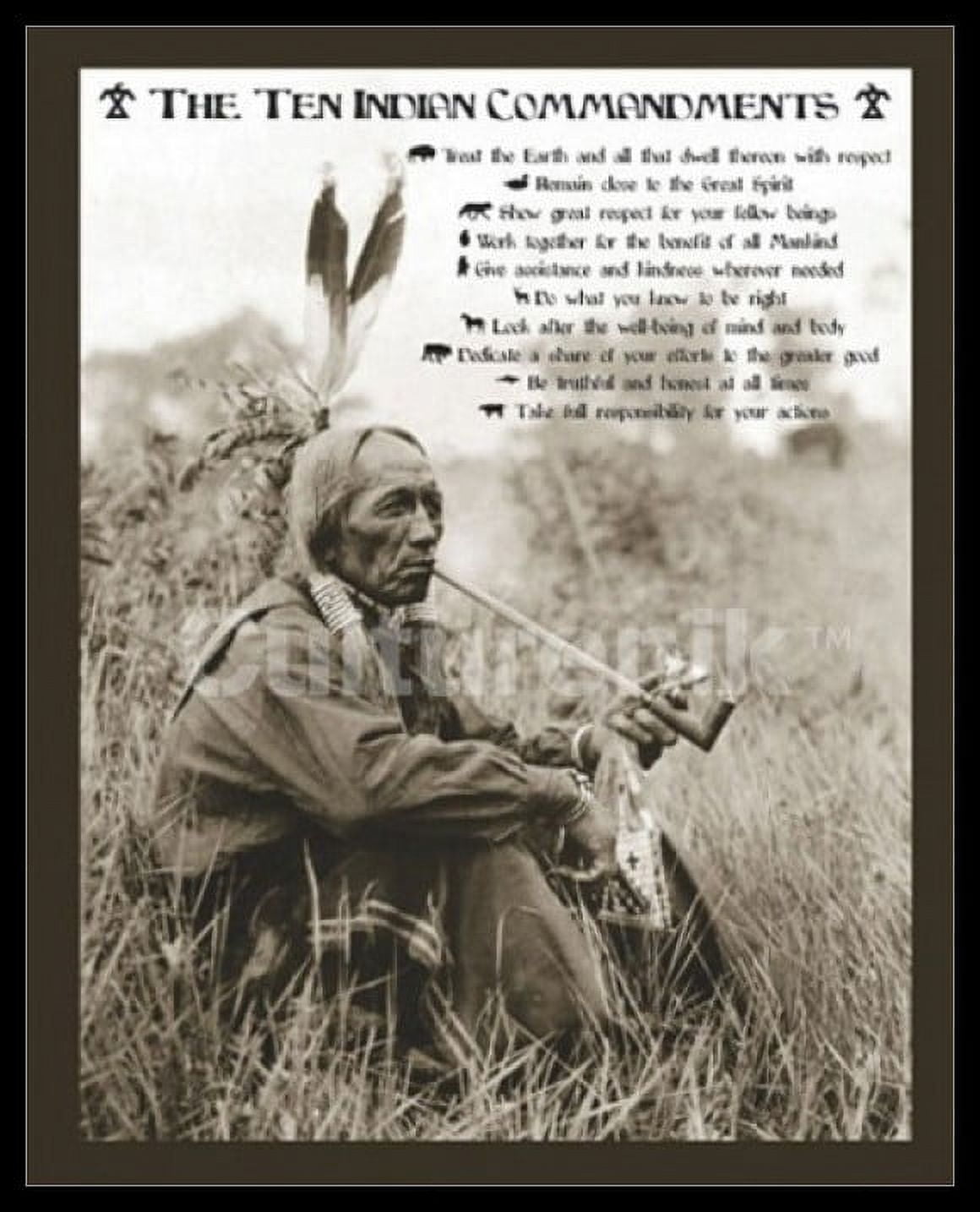 10 Indian Commandments Laminated & Framed Poster (20 X 16) - Walmart.com