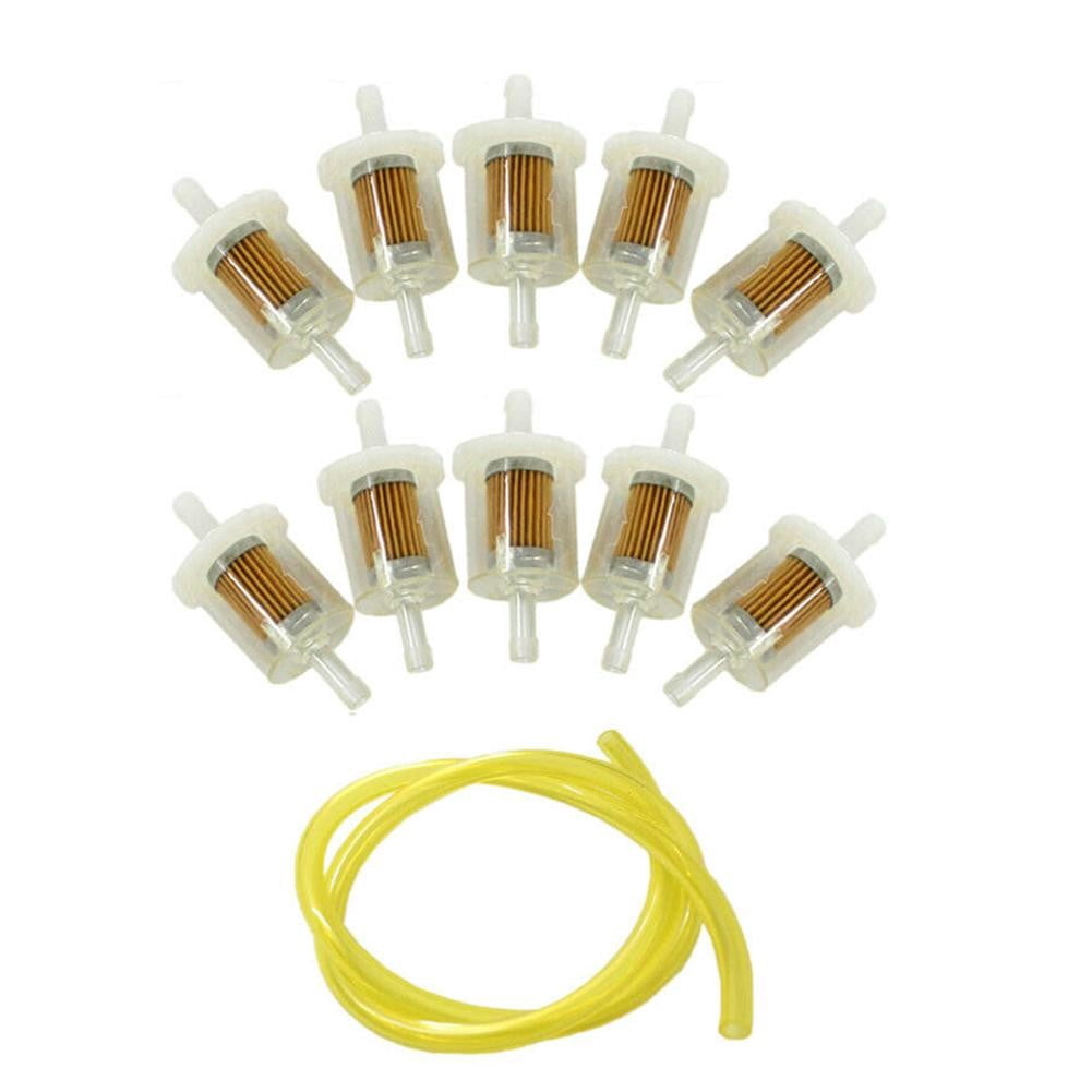 10× Inline Fuel Filter & fuel line Hose For 691035 493629 Ride On Mower ...