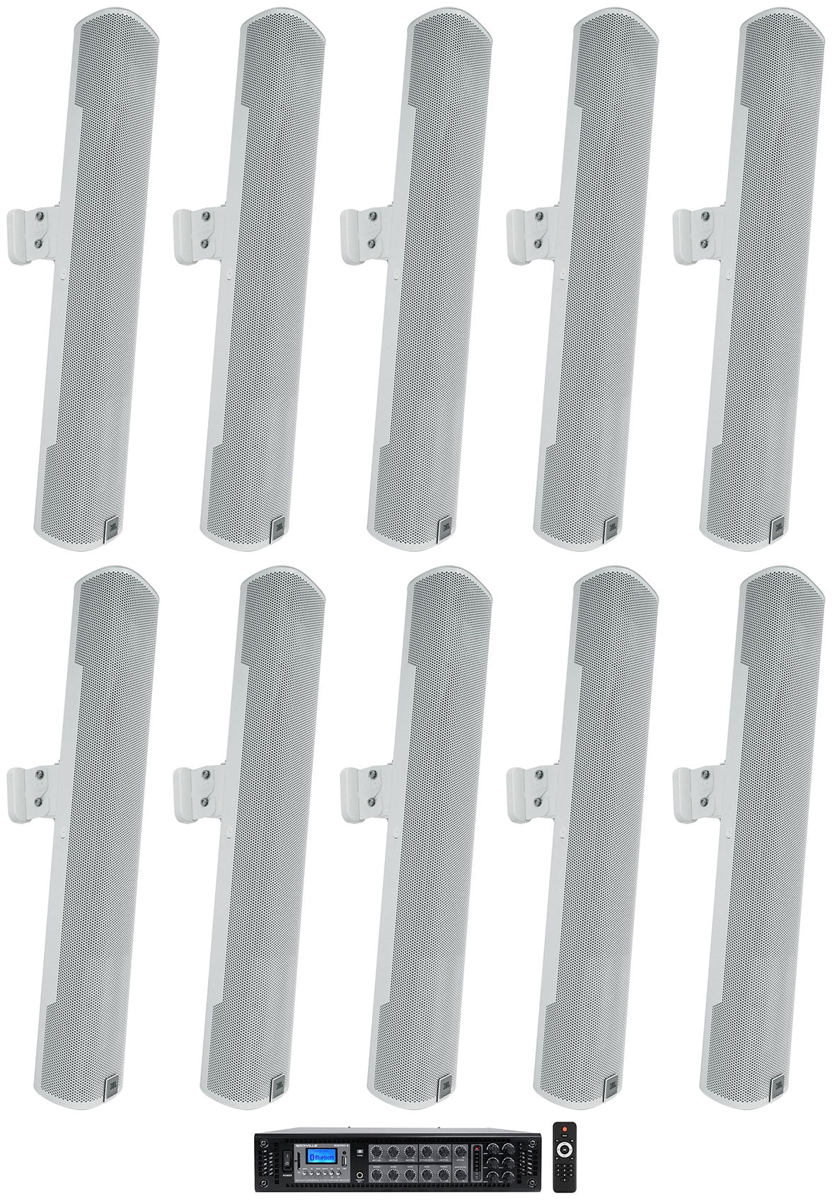 (10) JBL COL600-WH 24" White 70V Commercial Column Wall Mount Array ...