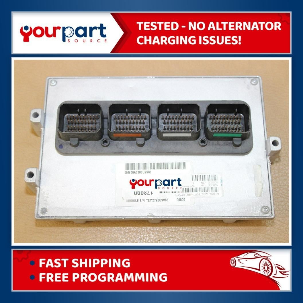 10 JEEP WRANGLER 3.8L ECU PCM ECM ENGINE CONTROL COMPUTER 68043457AI ...