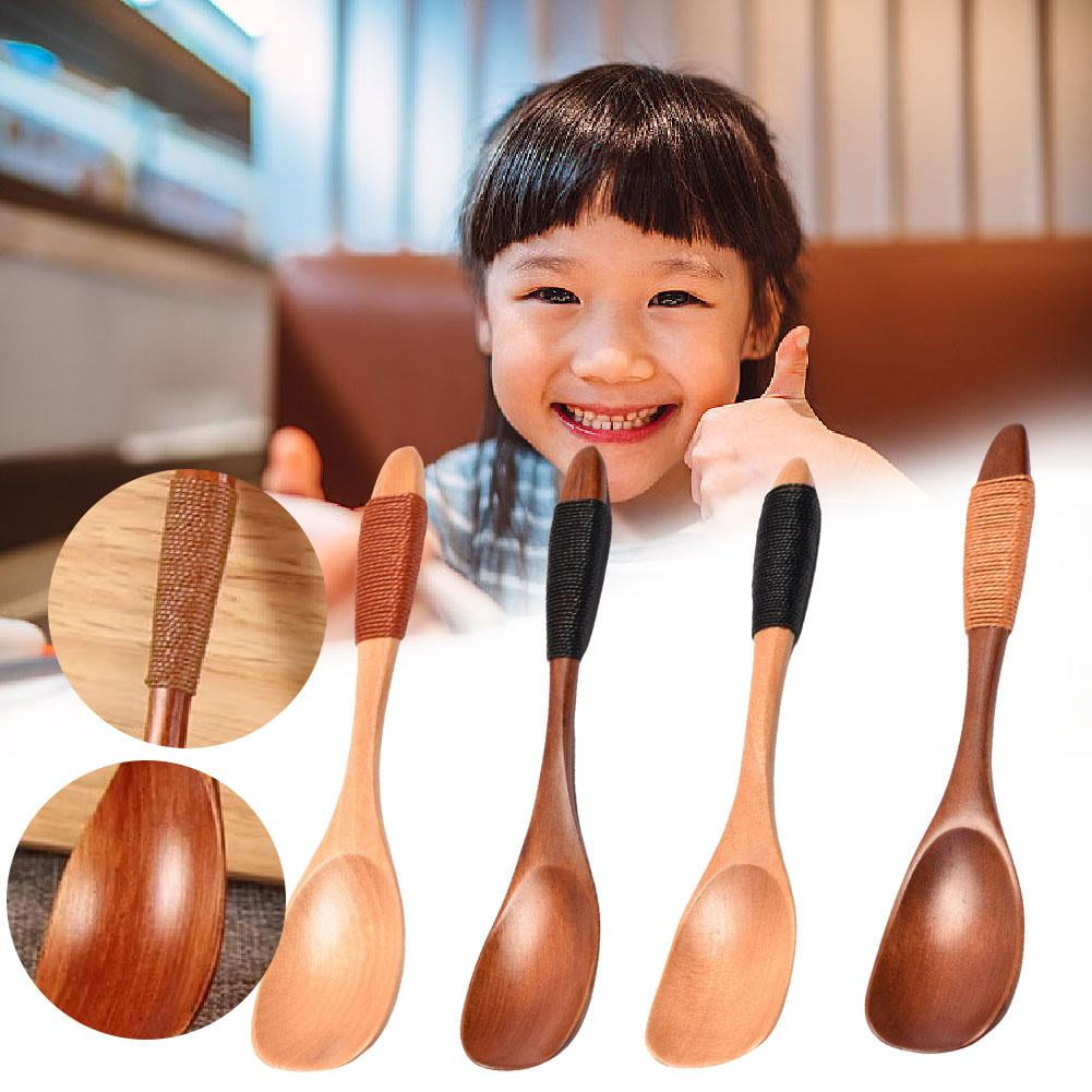 10 Japanese Long-Handled Stirring Spoons For Children Wooden Honey ...