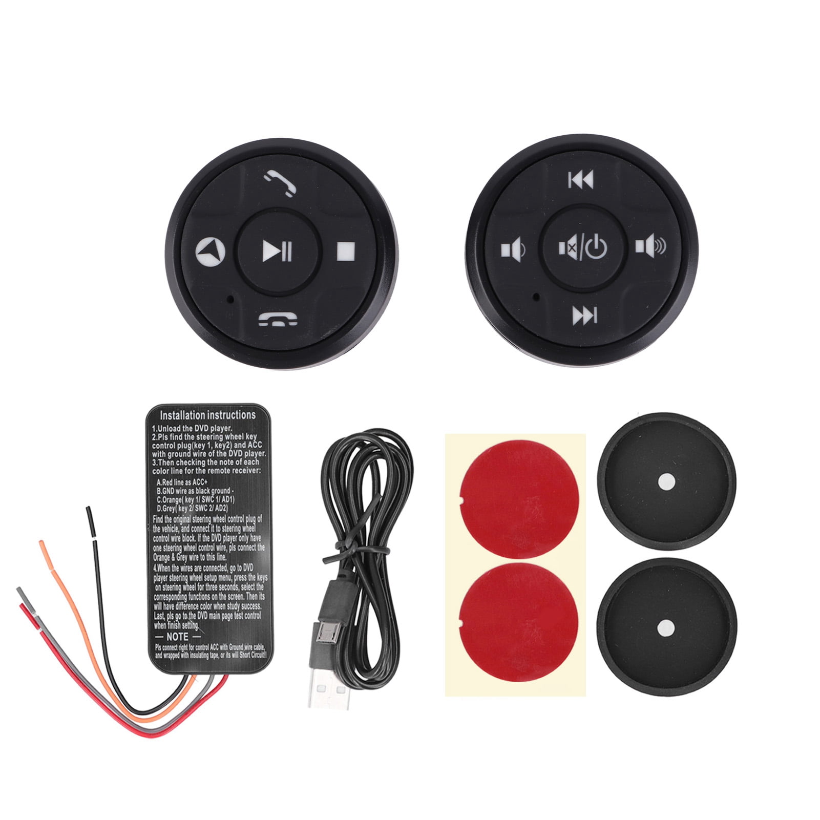 10?Key Steering Wheel Media Button Wireless Bluetooth Remote Control ...