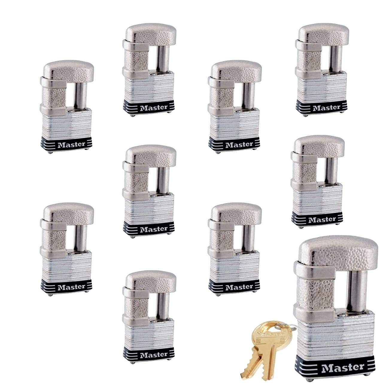 10 Keyed Alike Trailer Padlocks Multi Purpose Locks with 20 Keys, Bump ...