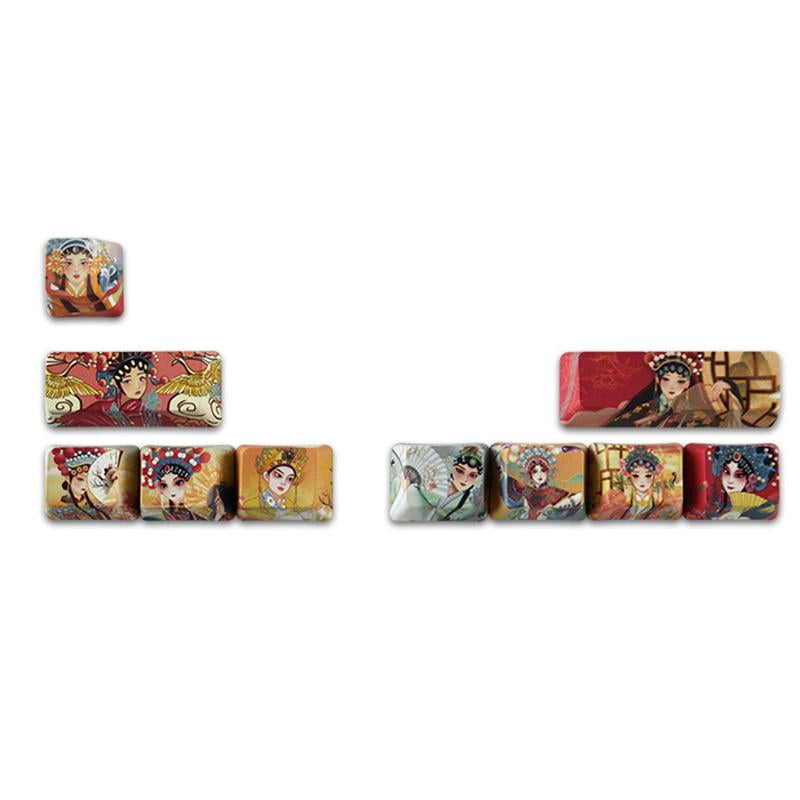 10 Keys OEM R1 SHIFT ESC Keycaps Large for Key PBT Chinese Style Dye ...