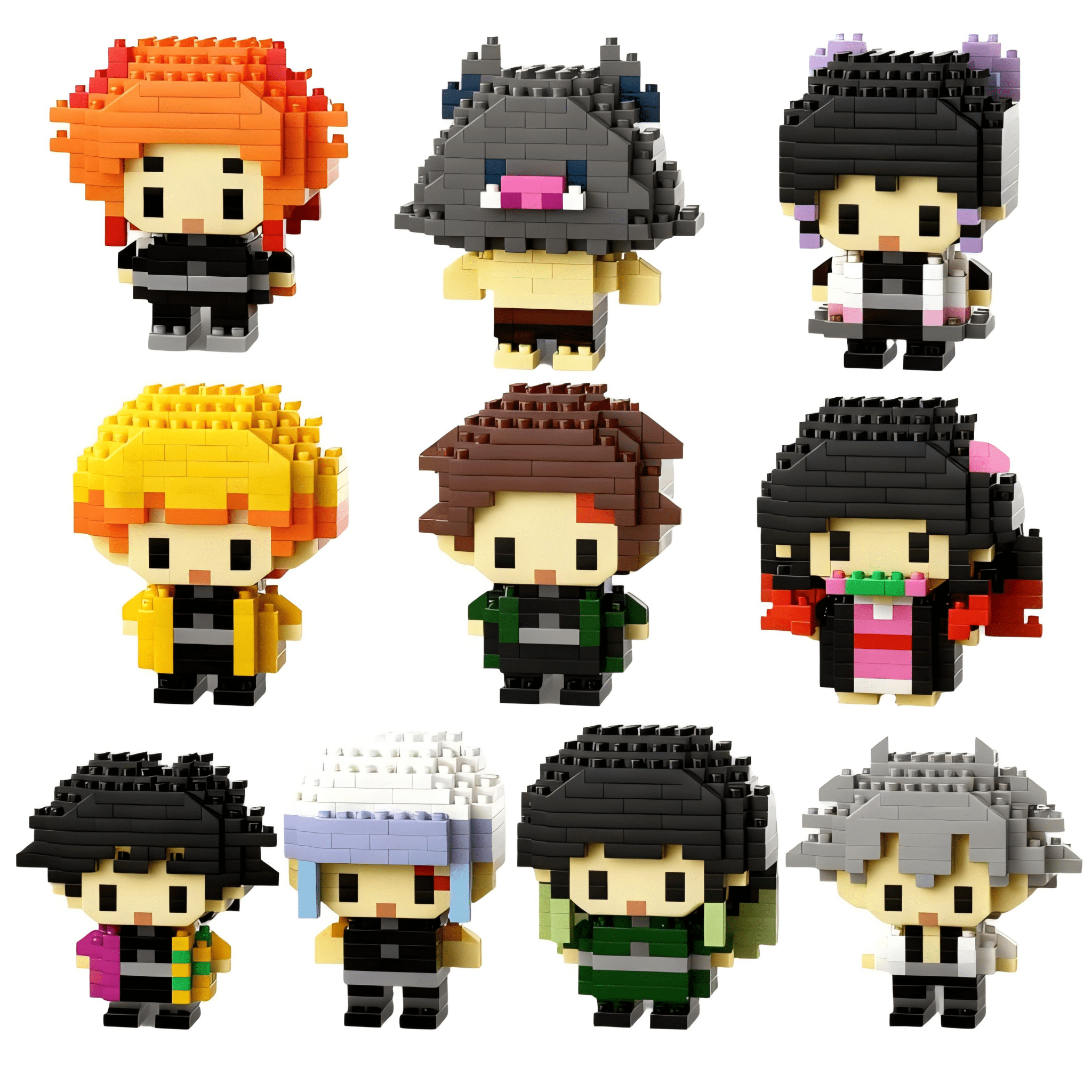 10 Kill Demon Anime Figures Micro Brick Building Blocks, Mini Character ...