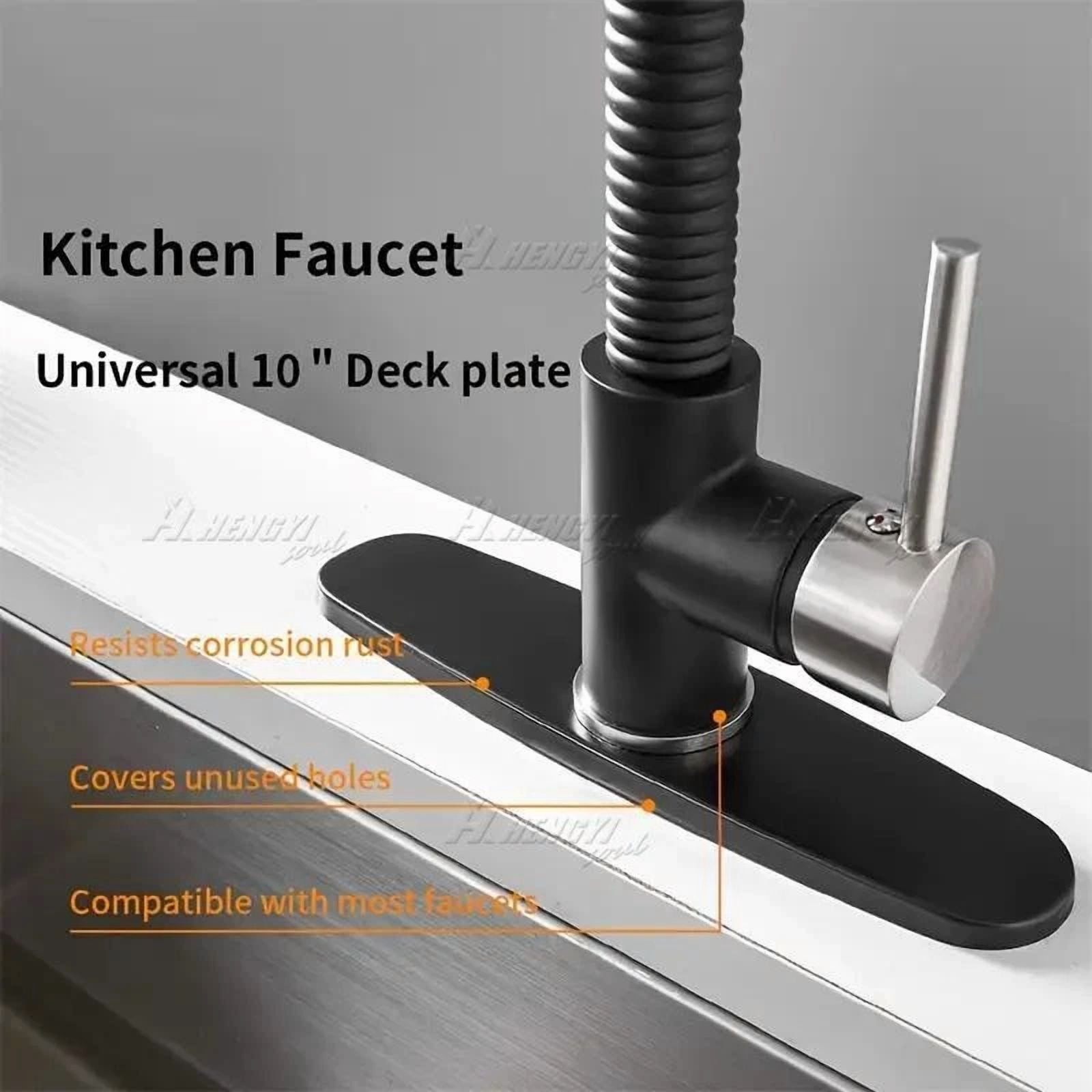 10" Kitchen Faucet Plate Sink Hole Cover Deck Escutcheon Black ...