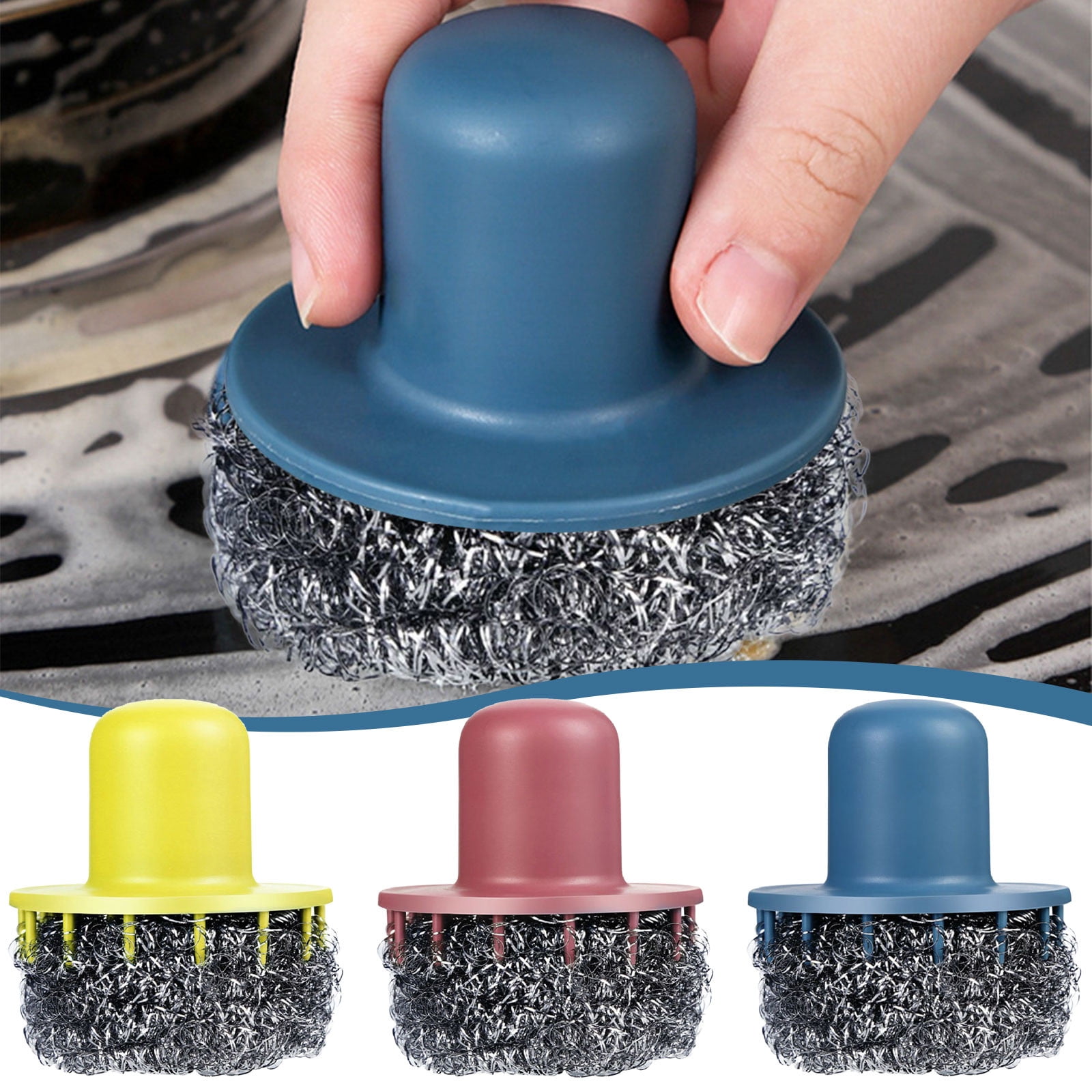 Under 10, Kitchen Multi-function Pot Descaling Brush, Short Handle, Non ...