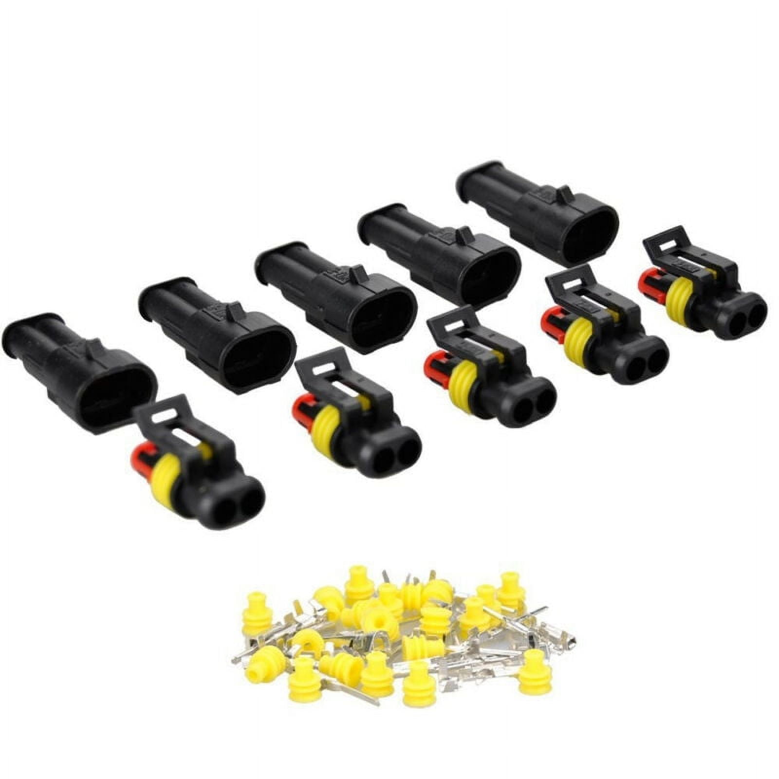 10 Kits 2 Pin Way Sealed Waterproof Electrical Wire Connector Plug Car Auto Set