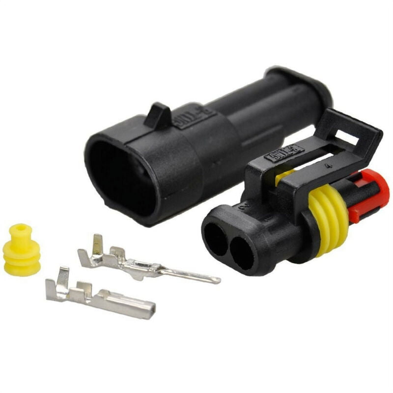 10 Kits 2 Pin Way Sealed Waterproof Electrical Wire Connector Plug Car ...