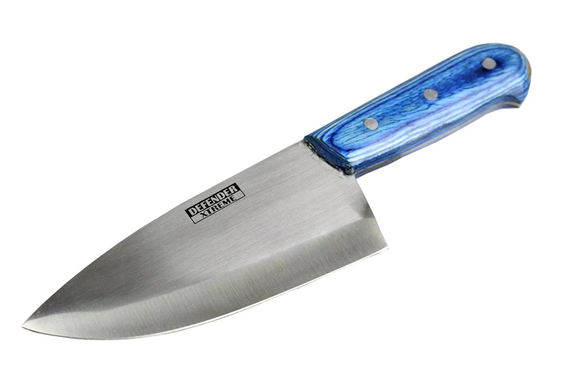 Defender-Xtreme 10" Butcher Knife Stainless Steel Blade with Blue Wood ...