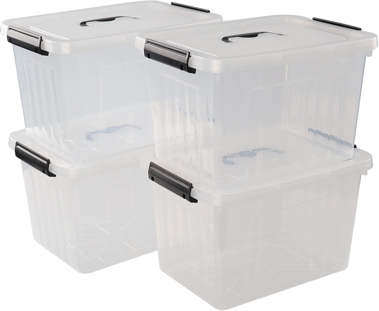 10 L Clear Plastic Latching Box, Plastic Storage Bin with Lids, 4-Pack - Walmart.com