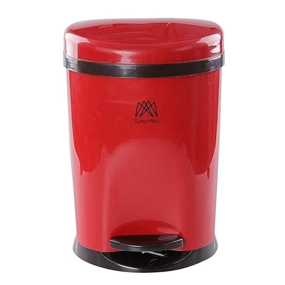 10 L Round Pedal Garbage Can, 3 Gallon Plastic Foot Operated Trash Can ...