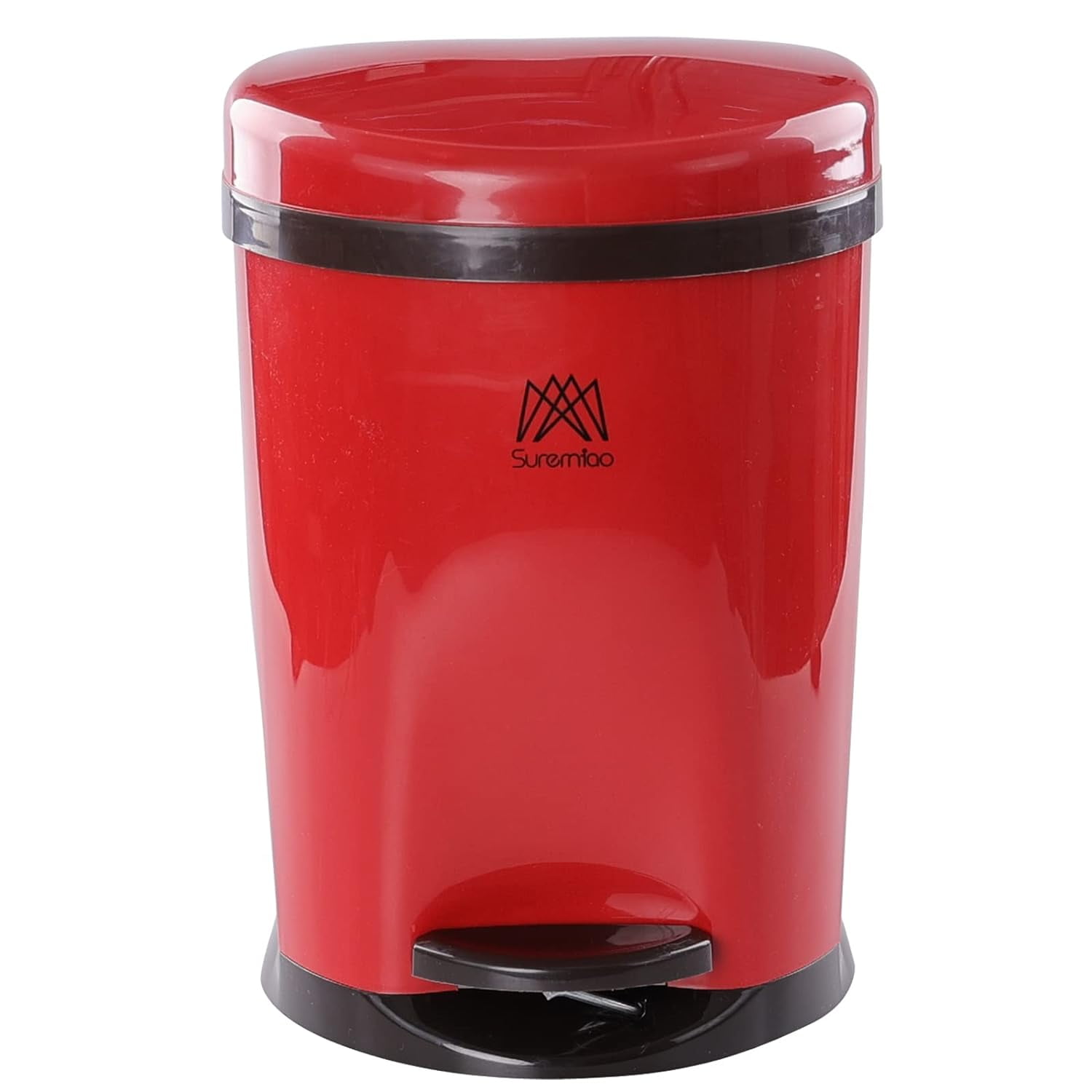 10 L Round Pedal Garbage Can, 3 Gallon Plastic Foot Operated Trash Can ...