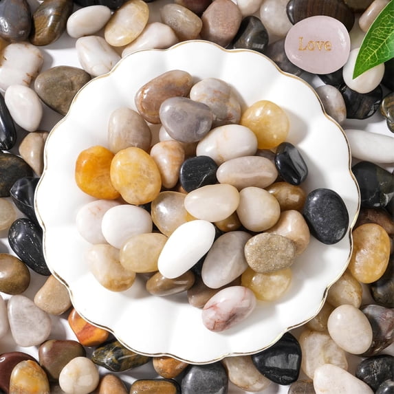 10 LB Mixed River Rocks, 0.3-0.5 Inches High Polished Pebbles for ...