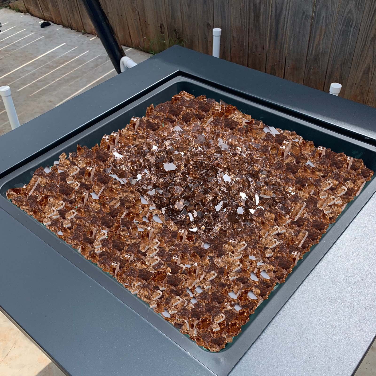10 LBS 1/4-Inch Copper Reflective Fire Glass Rocks for Gas Fire Pit ...