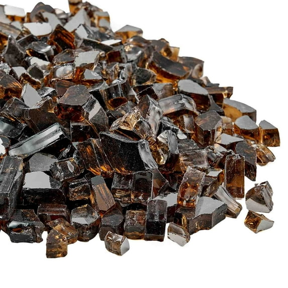 10 LBS Copper Colored Fire Glass Rocks, 1/2 Inch Reflective Fire Pit ...