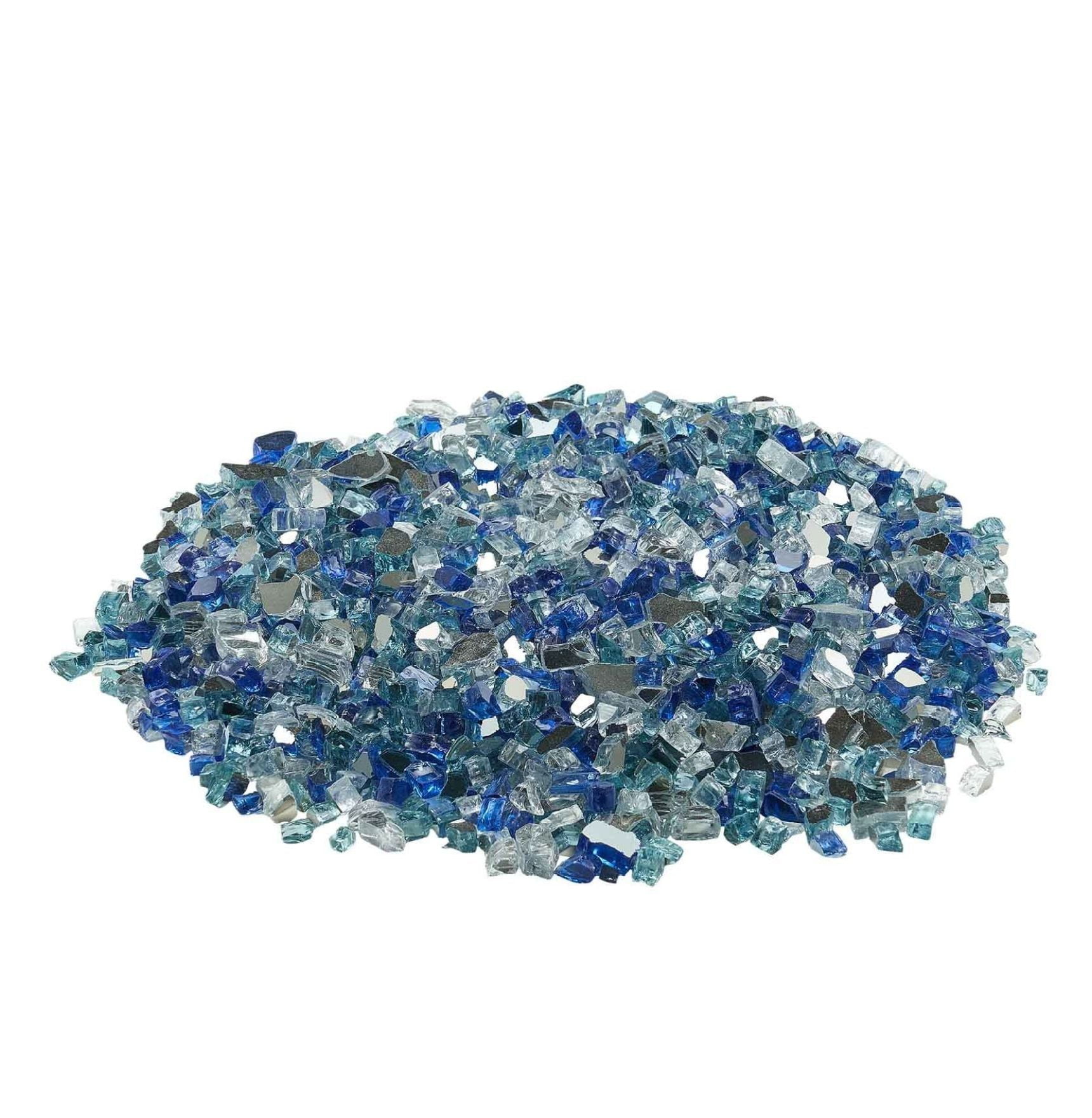 10 LBS Fire Glass 1/2-Inch Fireplace Glass Rocks Cobalt Blue Aqua Blue ...