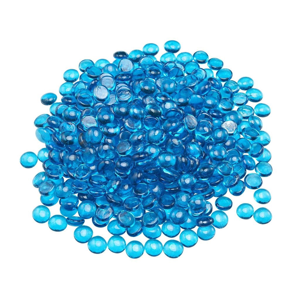 10 LBS Fire Glass 3/4-Inch Fireplace Glass Rocks for Fire Pit Caribbean ...