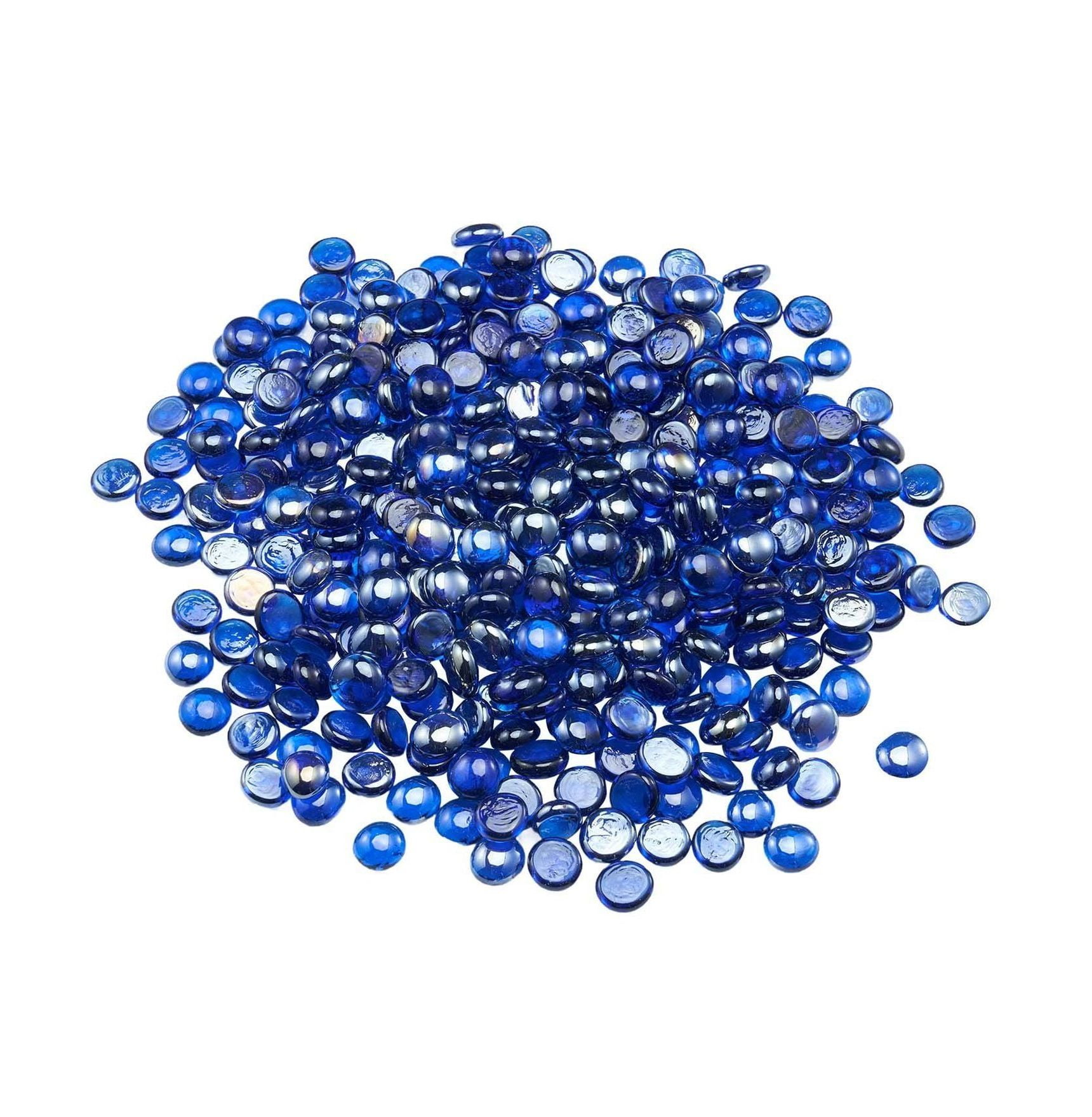 10 LBS Fire Glass 3/4-Inch Round Fireplace Glass Rocks for Cobalt Blue ...
