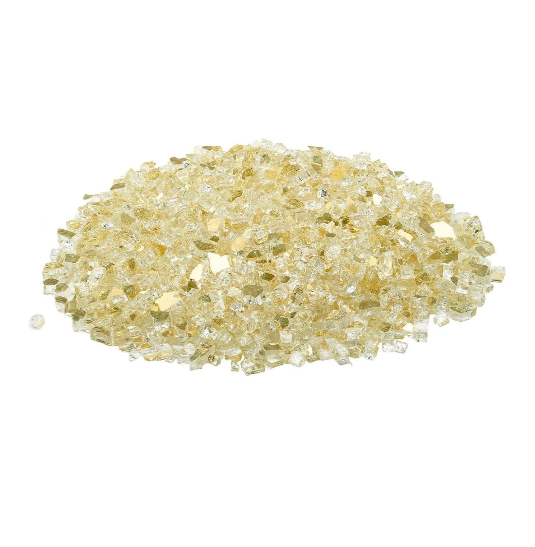 10 LBS Fire Glass Rocks, 1/2 Inch Gold Fireplace Glass for Fire Pit ...